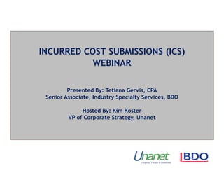 The Scoop on the Incurred Cost Submission | PPT