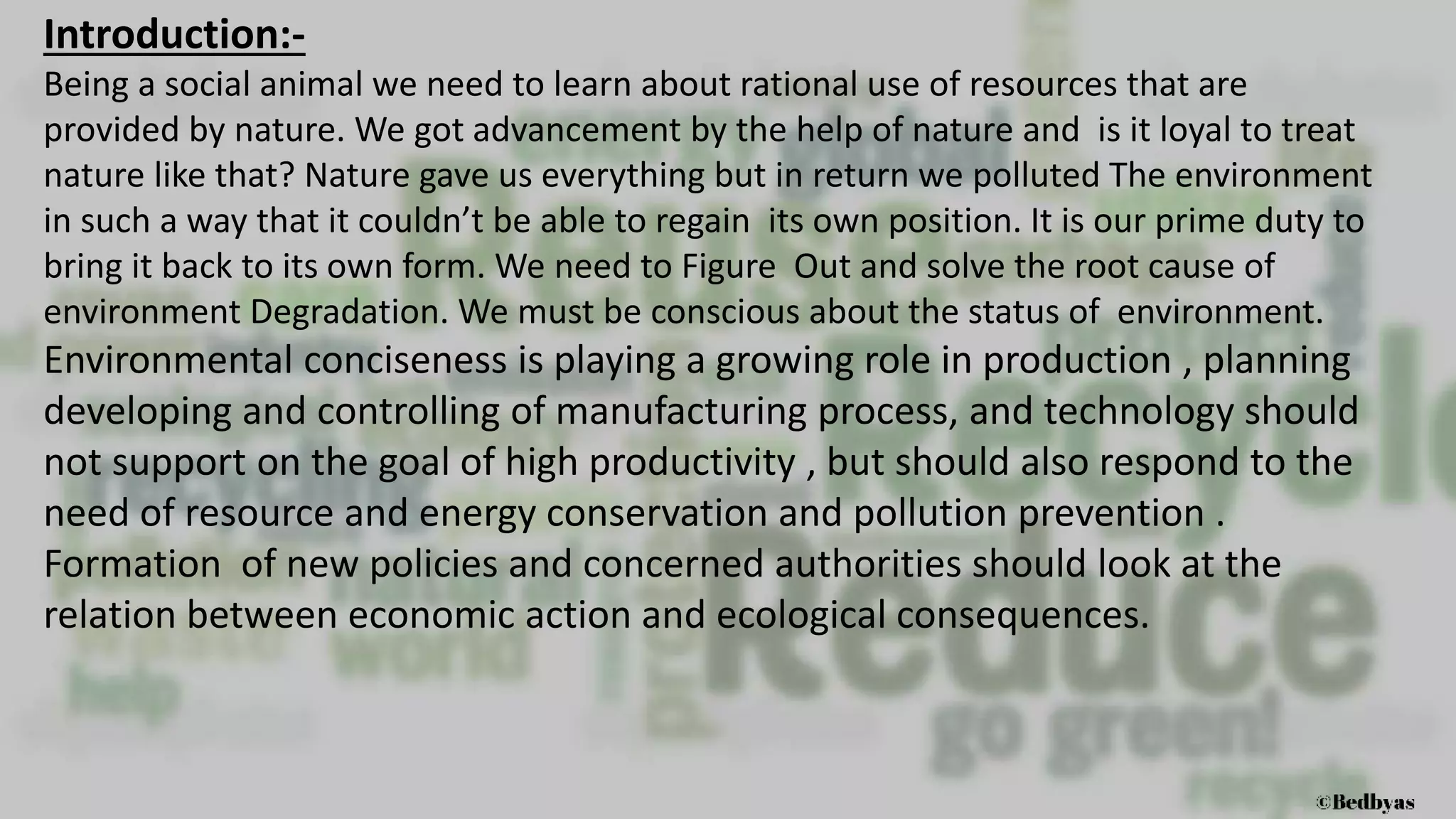 The scope and characteristics of people friendly and eco-friendly | PPTX