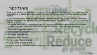 The scope and characteristics of people friendly and eco-friendly | PPTX