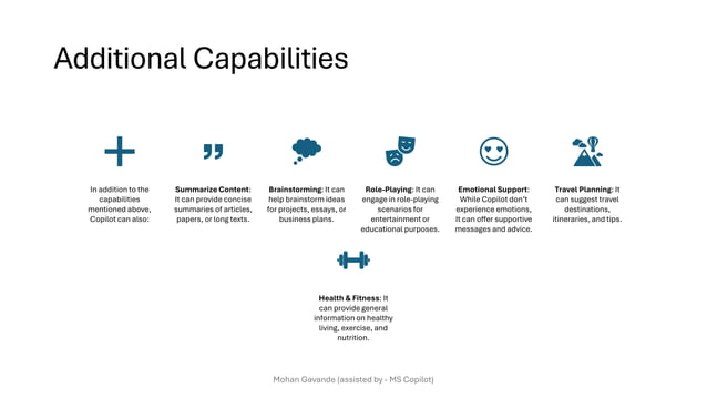 The Scope of AI Assistance - An Overview of AI Assitance capabilities | PPT