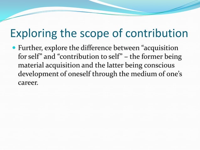 The scope of contribution non contribution | PPT