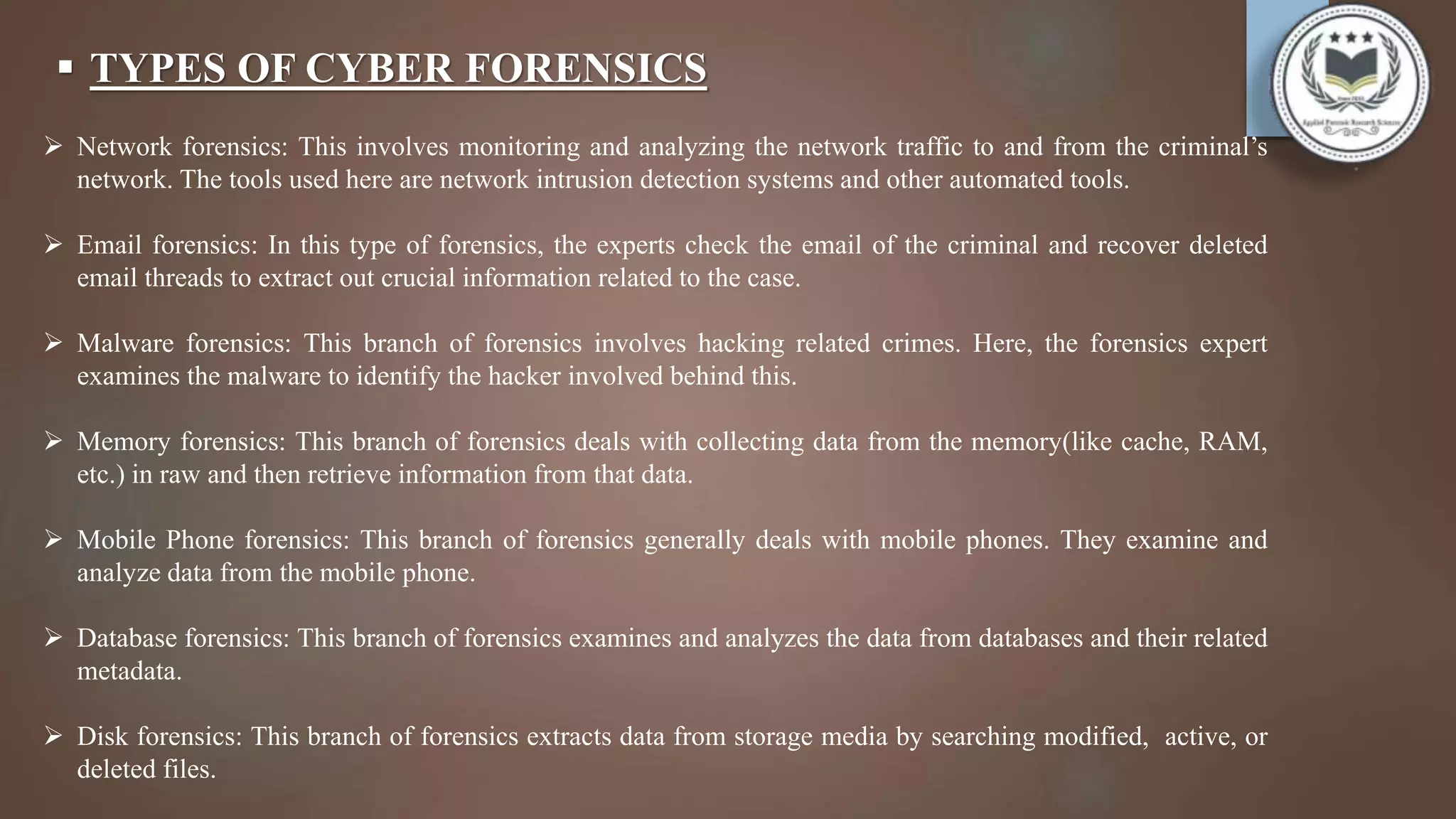 The Scope of Cyber Forensic.pptx | Crime & Harmful Acts to Individuals, Society & Human Right ...