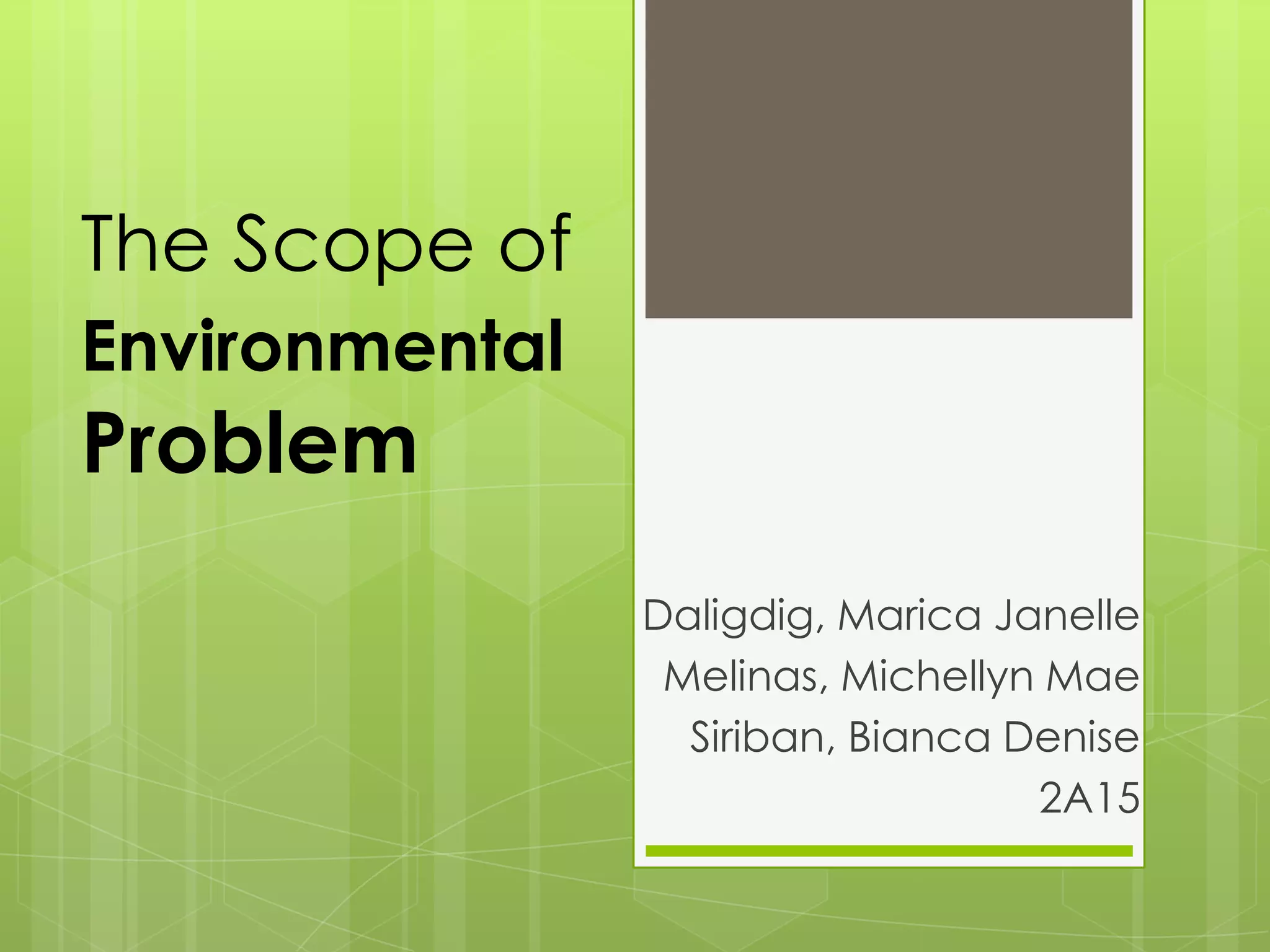 The scope of environmental problem | PPT