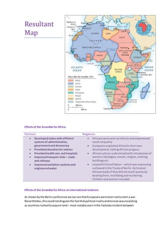 The scramble for africa and the berlin conference | DOCX