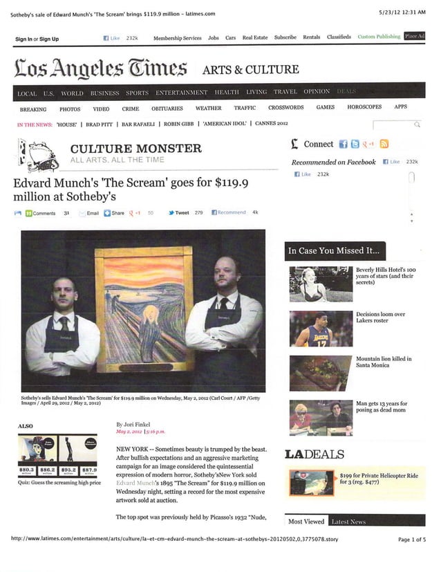 The scream | PDF | Arts and Crafts | Hobbies & Interests