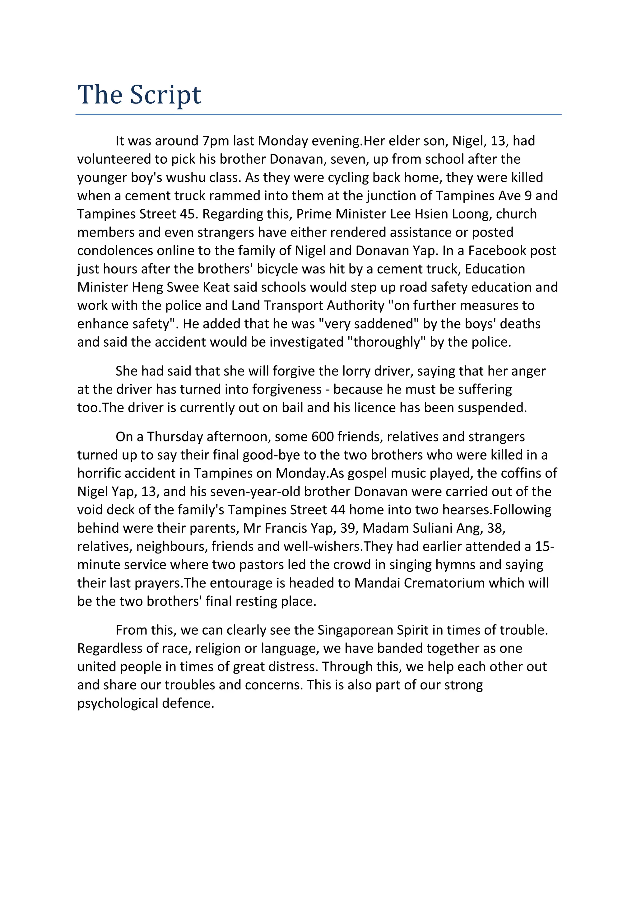 The Yap Brothers Accident | DOCX