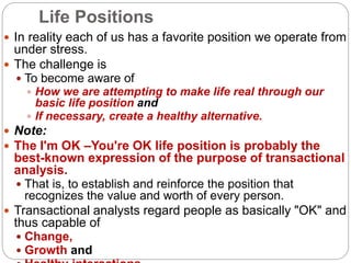 The scripts we follow life position and life script | PPTX