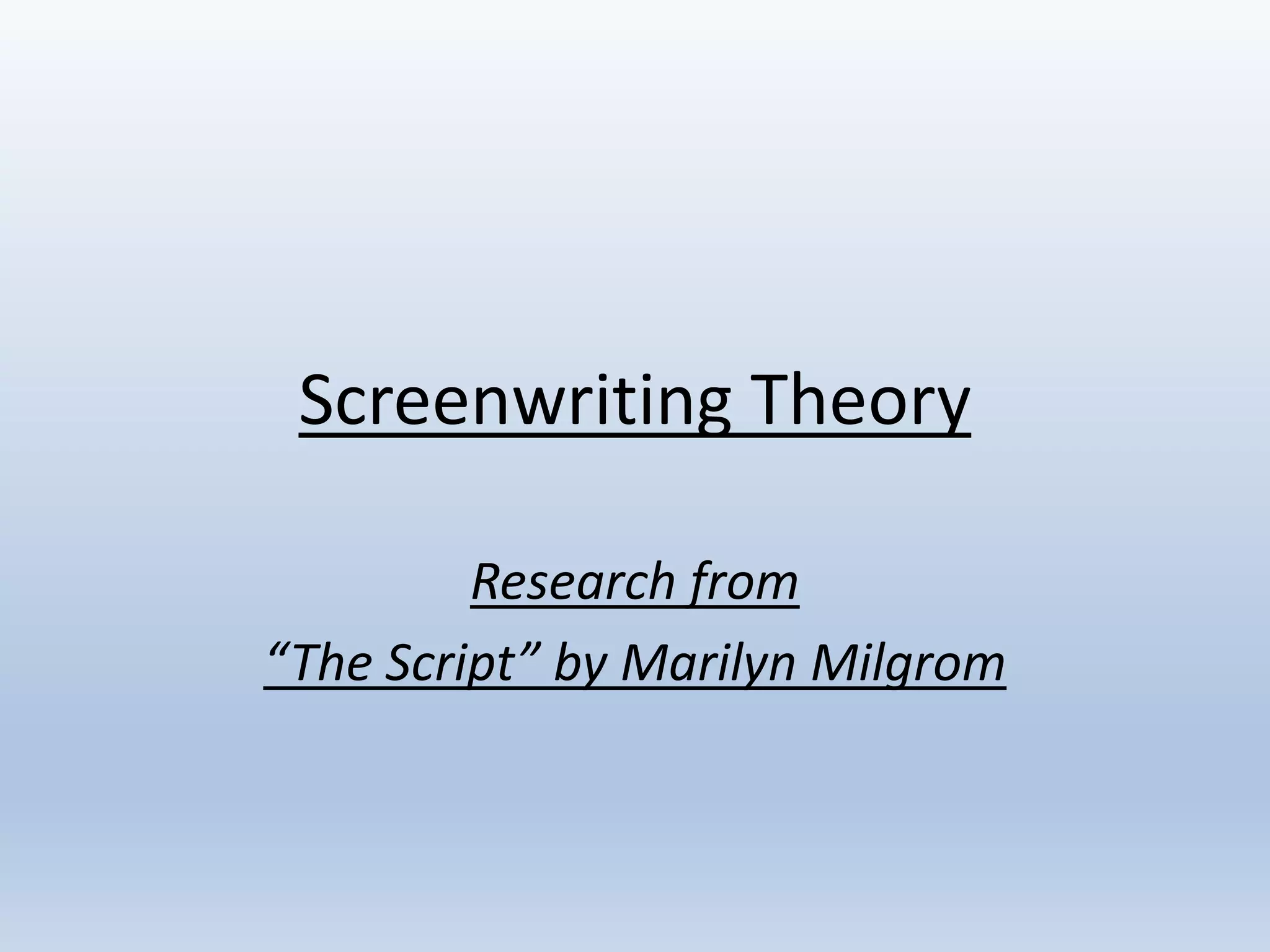 Screenwriting Theory | PPTX