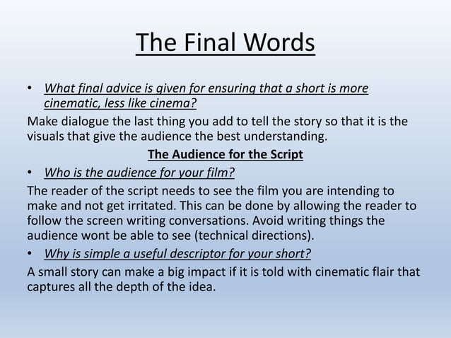 Screenwriting Theory | PPTX
