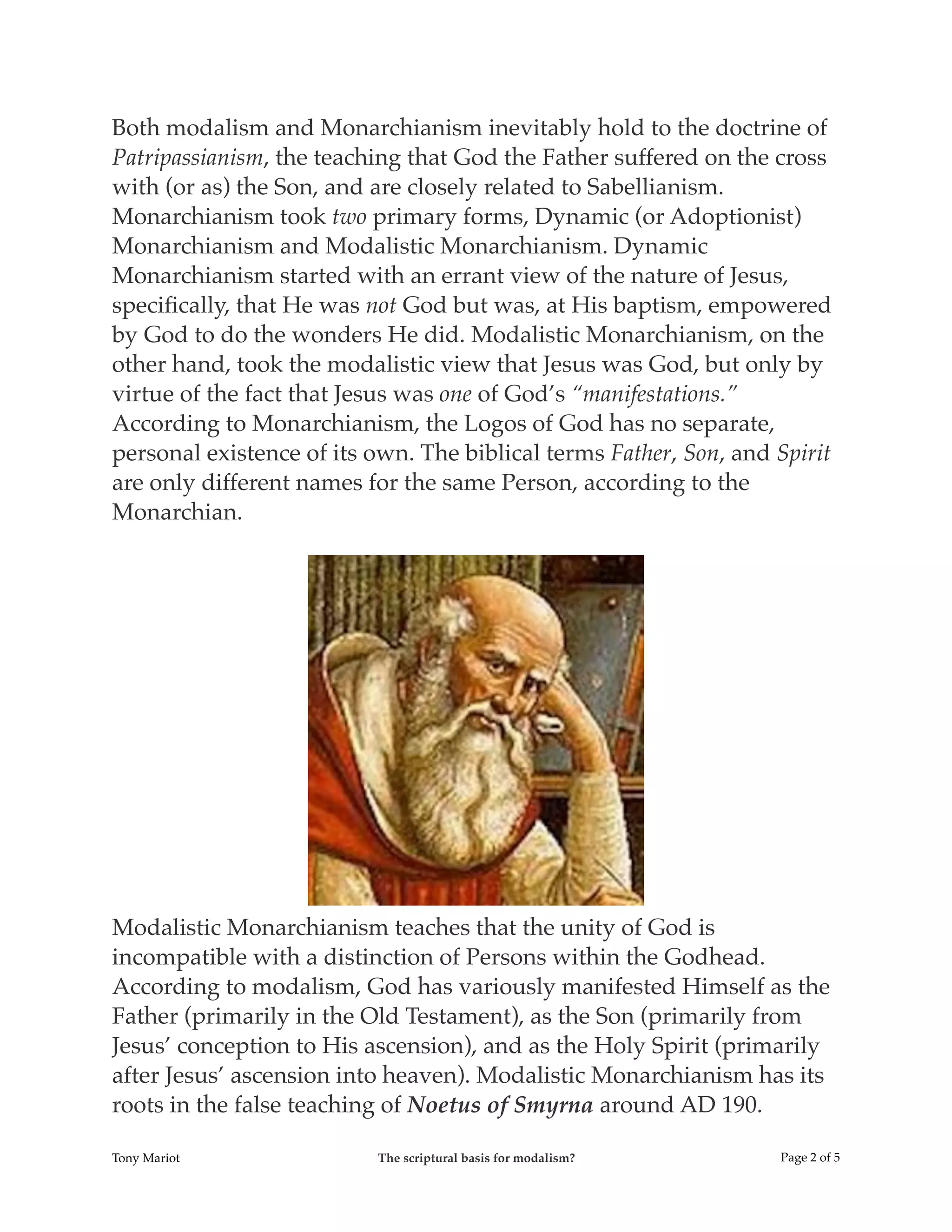 The scriptural basis for modalism? | PDF