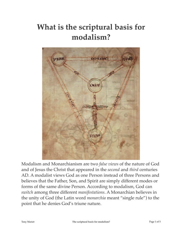 The scriptural basis for modalism? | PDF