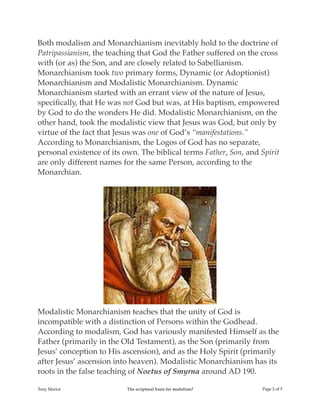 The scriptural basis for modalism? | PDF