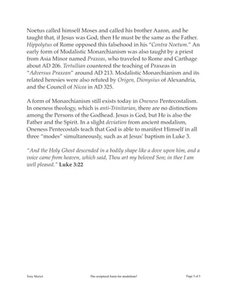 The scriptural basis for modalism? | PDF