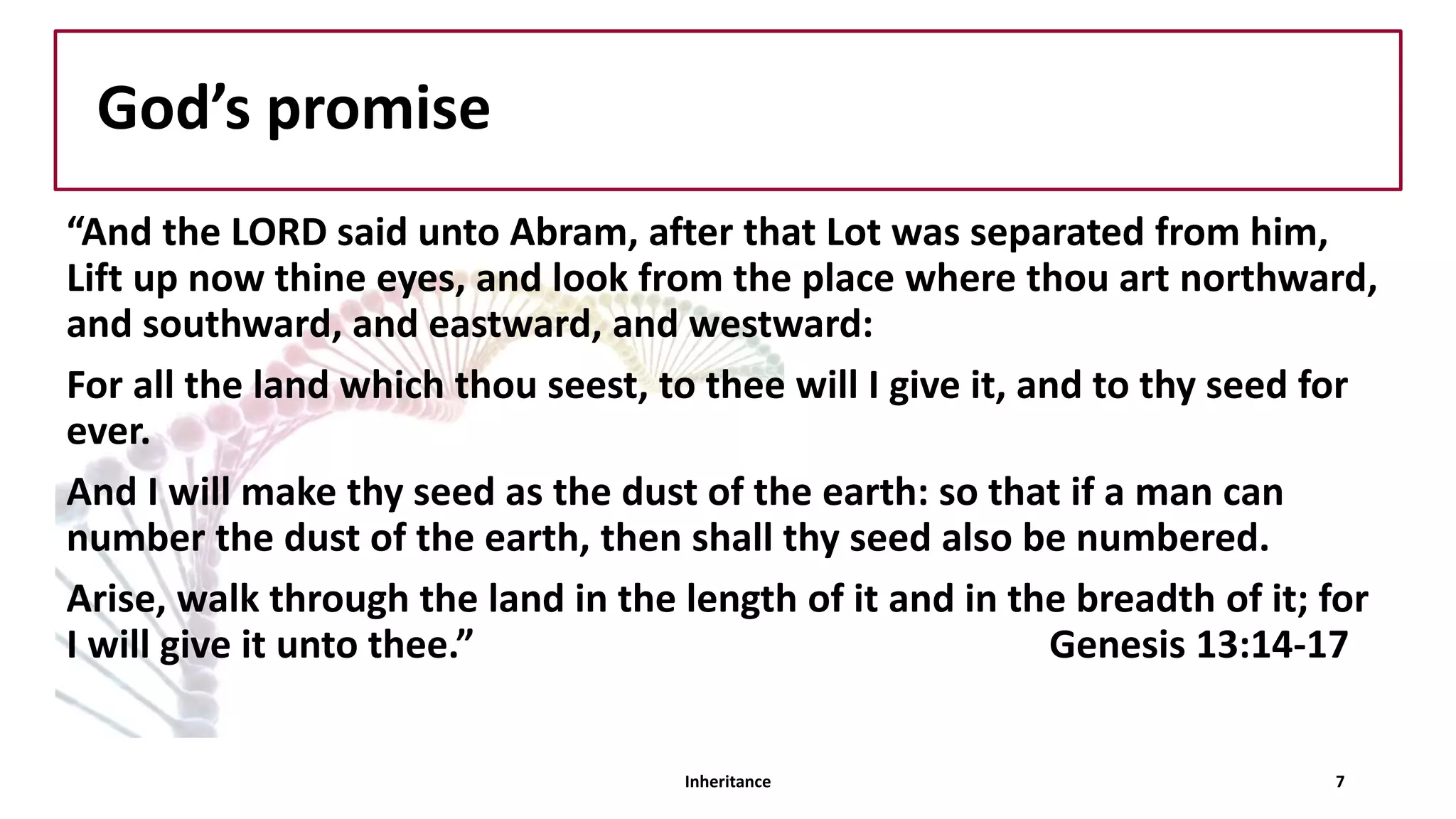 The scriptural theme of inheritance | PPTX | Christianity | Religion ...