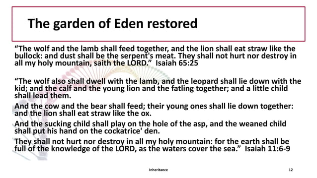 The scriptural theme of inheritance | PPTX | Christianity | Religion ...