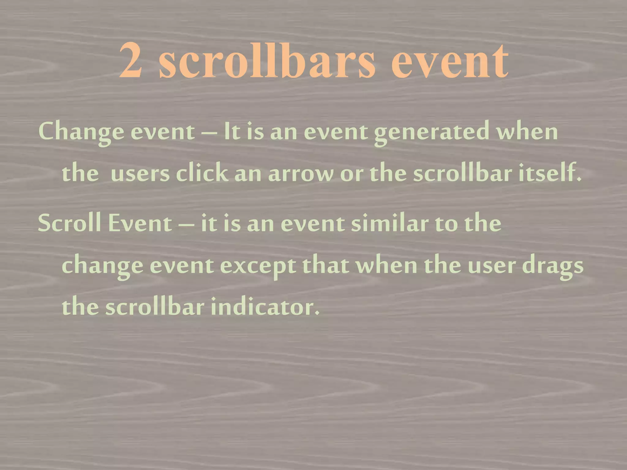 The scrollbars controls | PPTX