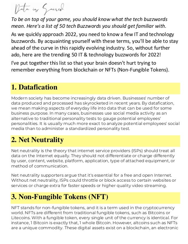 TOP 50 TECH & ARTIFICIAL INTELLIGENCE BUZZWORDS THAT YOU NEED TO KNOW ...