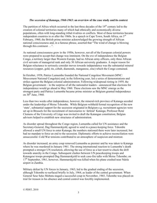 The secession of katanga, 1960 1965 | PDF