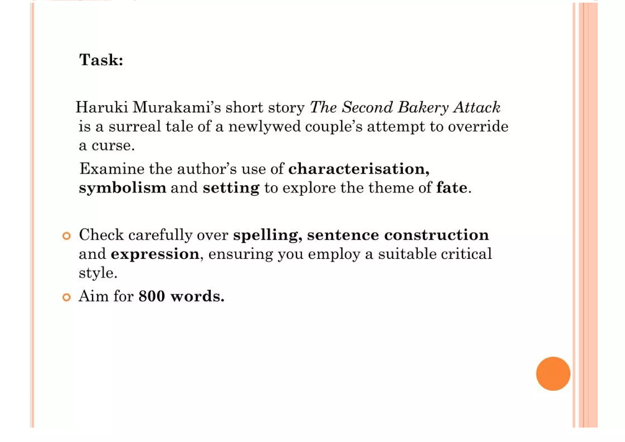 THE SECOND BAKERY ATTACK CRITICAL ESSAY | PPT