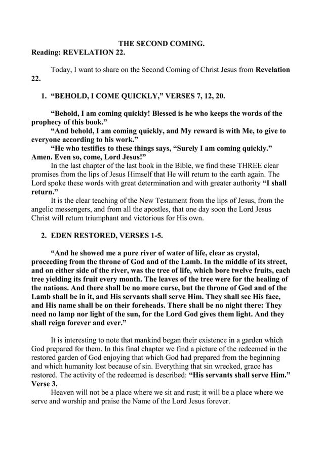 The second coming | PDF