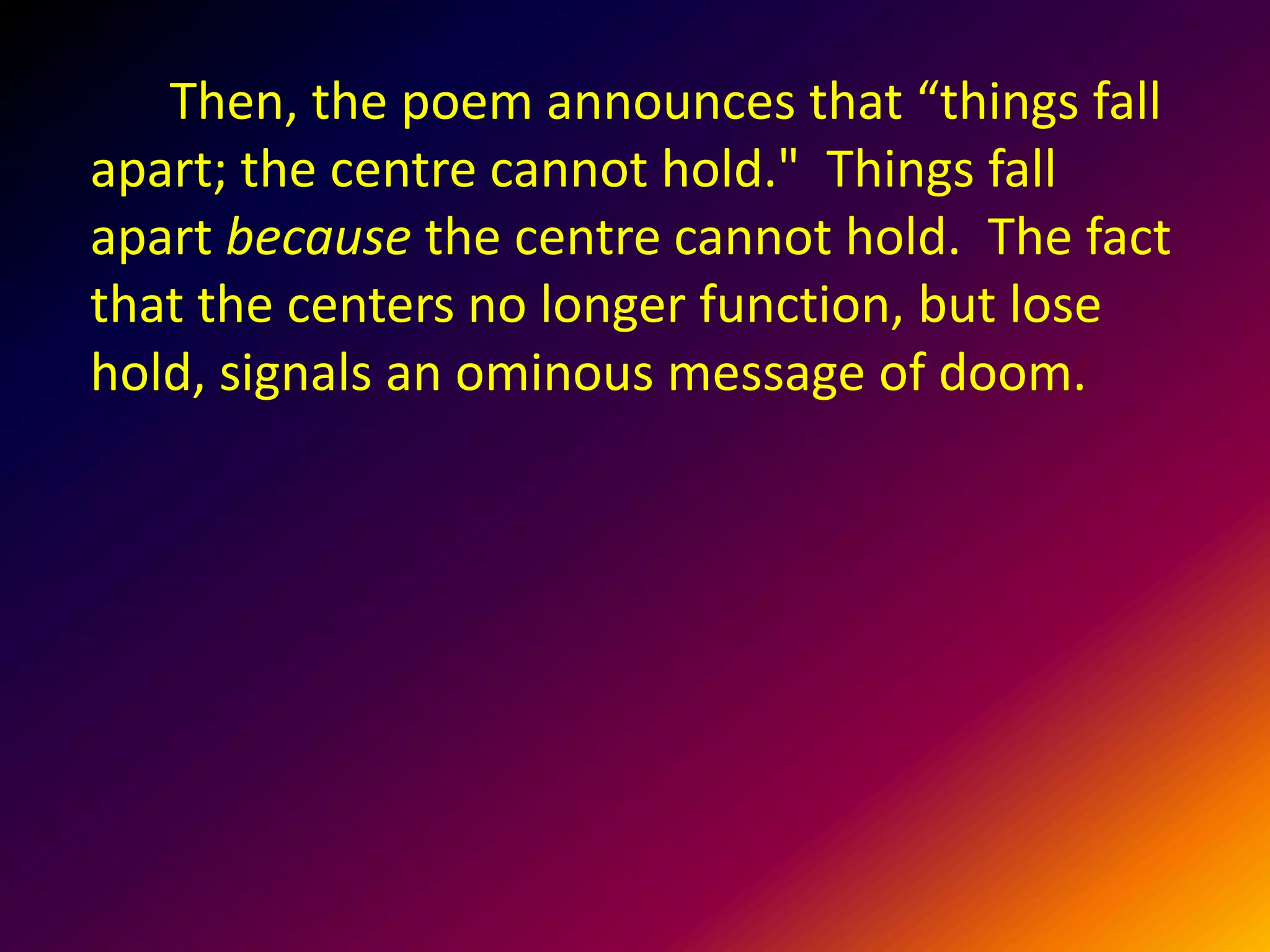 W. B. Yeats, "The Second Coming" | PPTX