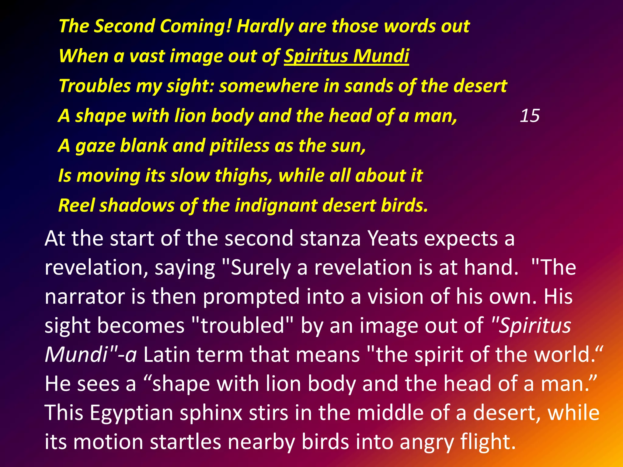 W. B. Yeats, "The Second Coming" | PPTX