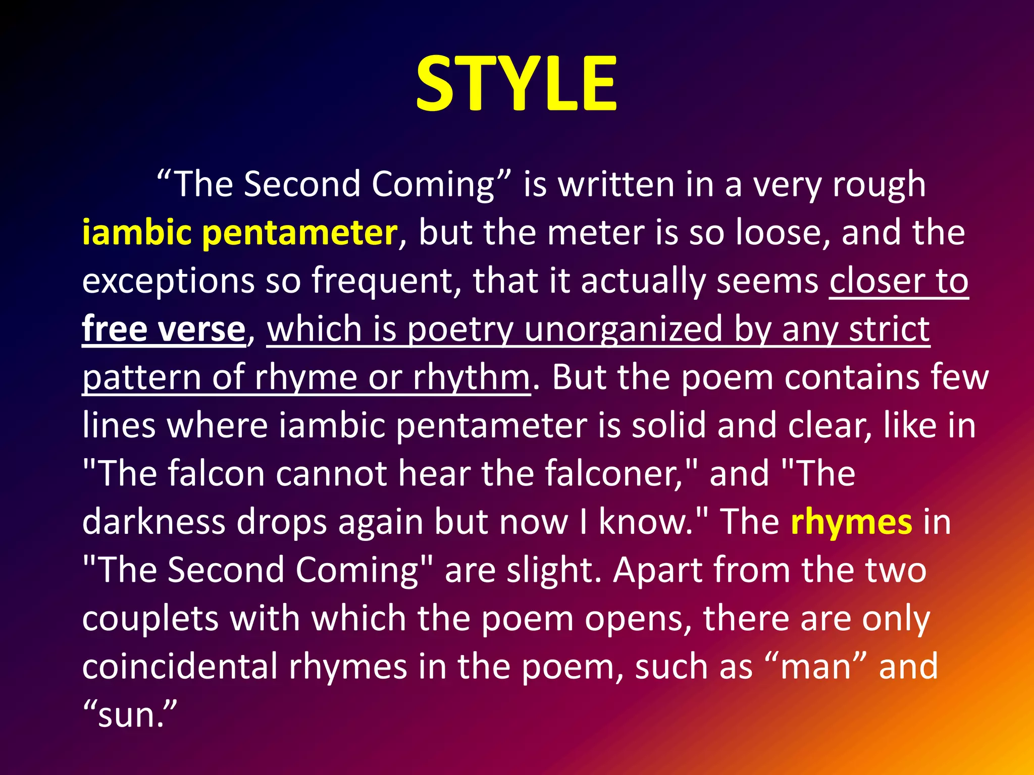 W. B. Yeats, "The Second Coming" | PPTX