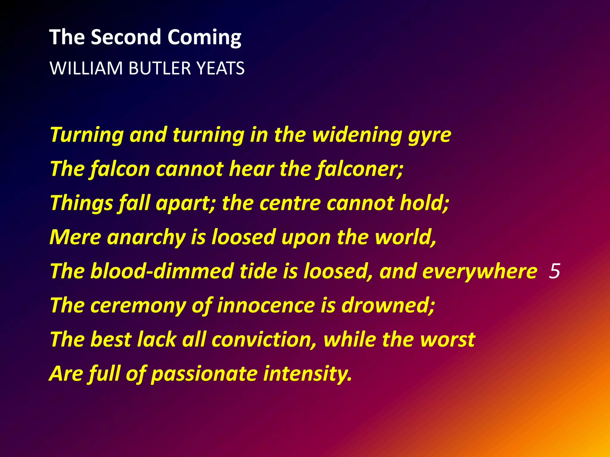 W. B. Yeats, "The Second Coming" | PPTX