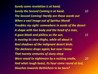 W. B. Yeats, "The Second Coming" | PPTX