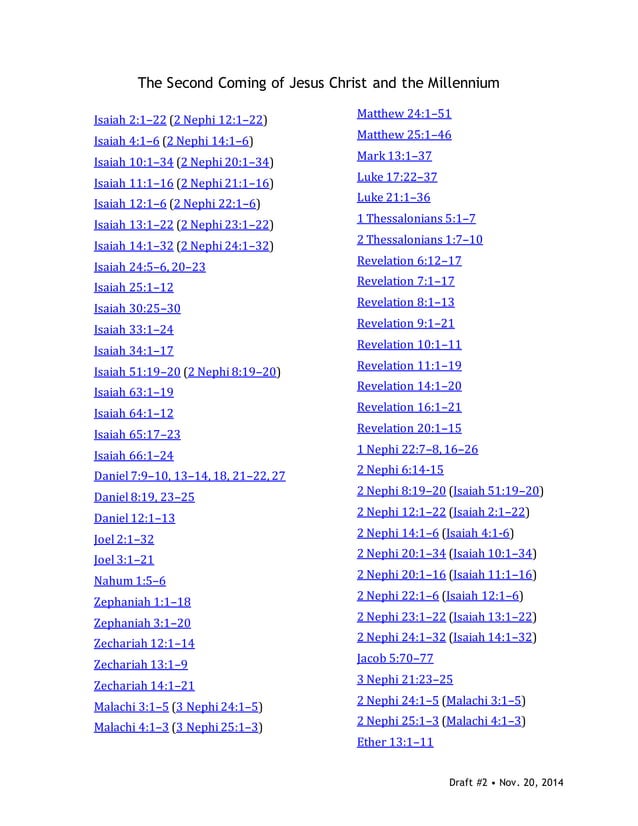 The Second Coming of Jesus Christ and the Millennium (LDS) | DOCX ...