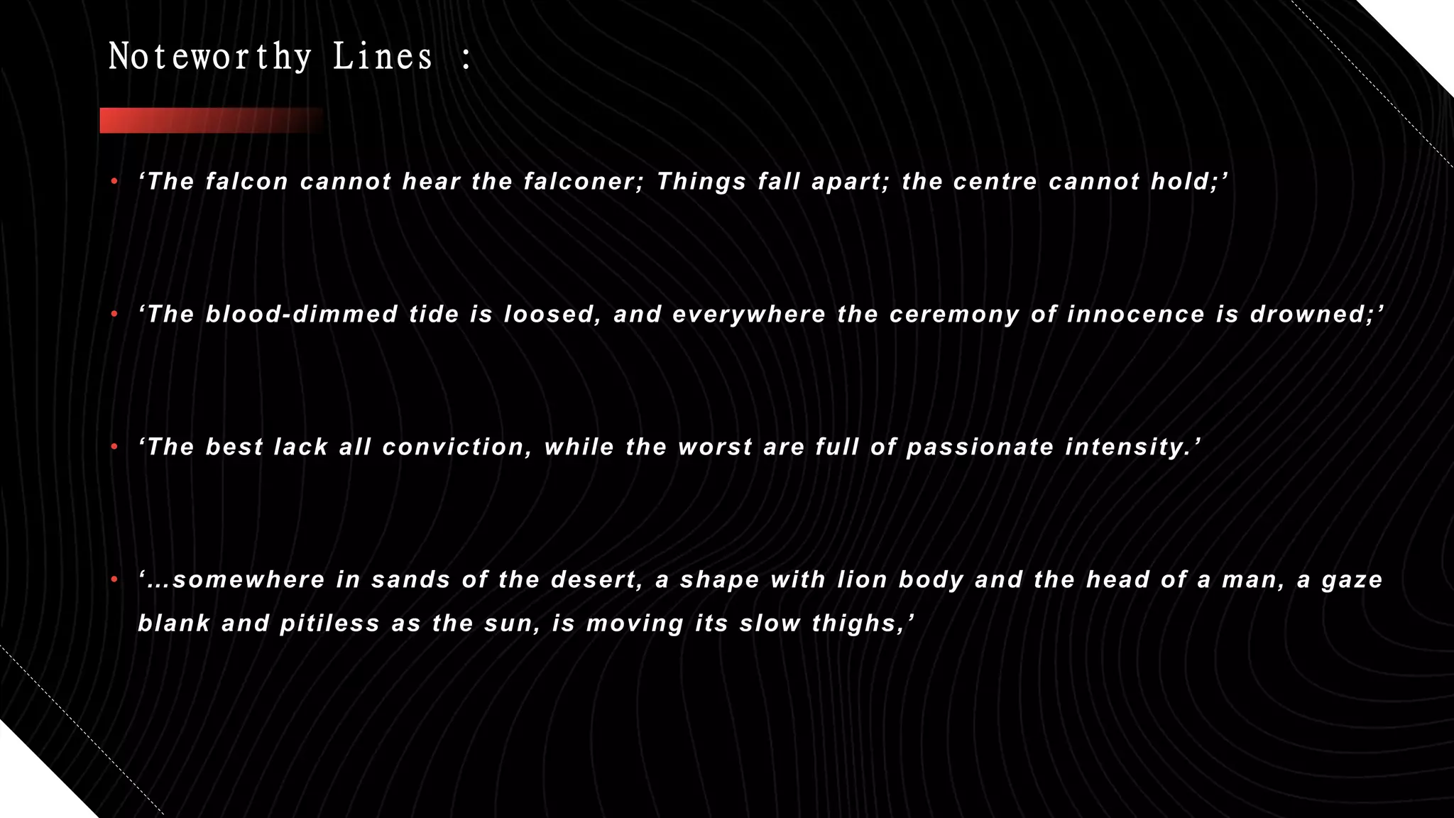 'The Second Coming Poem' by W. B. Yeats - Important Lines with ...