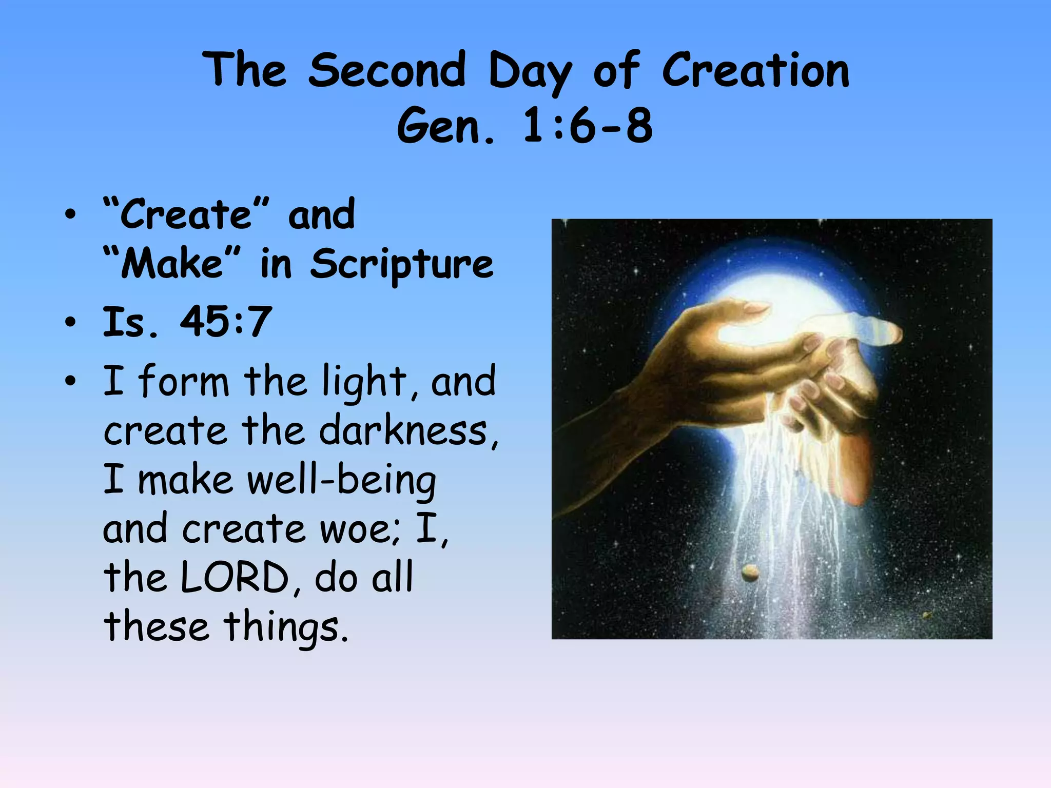 The second day of creation | PPTX