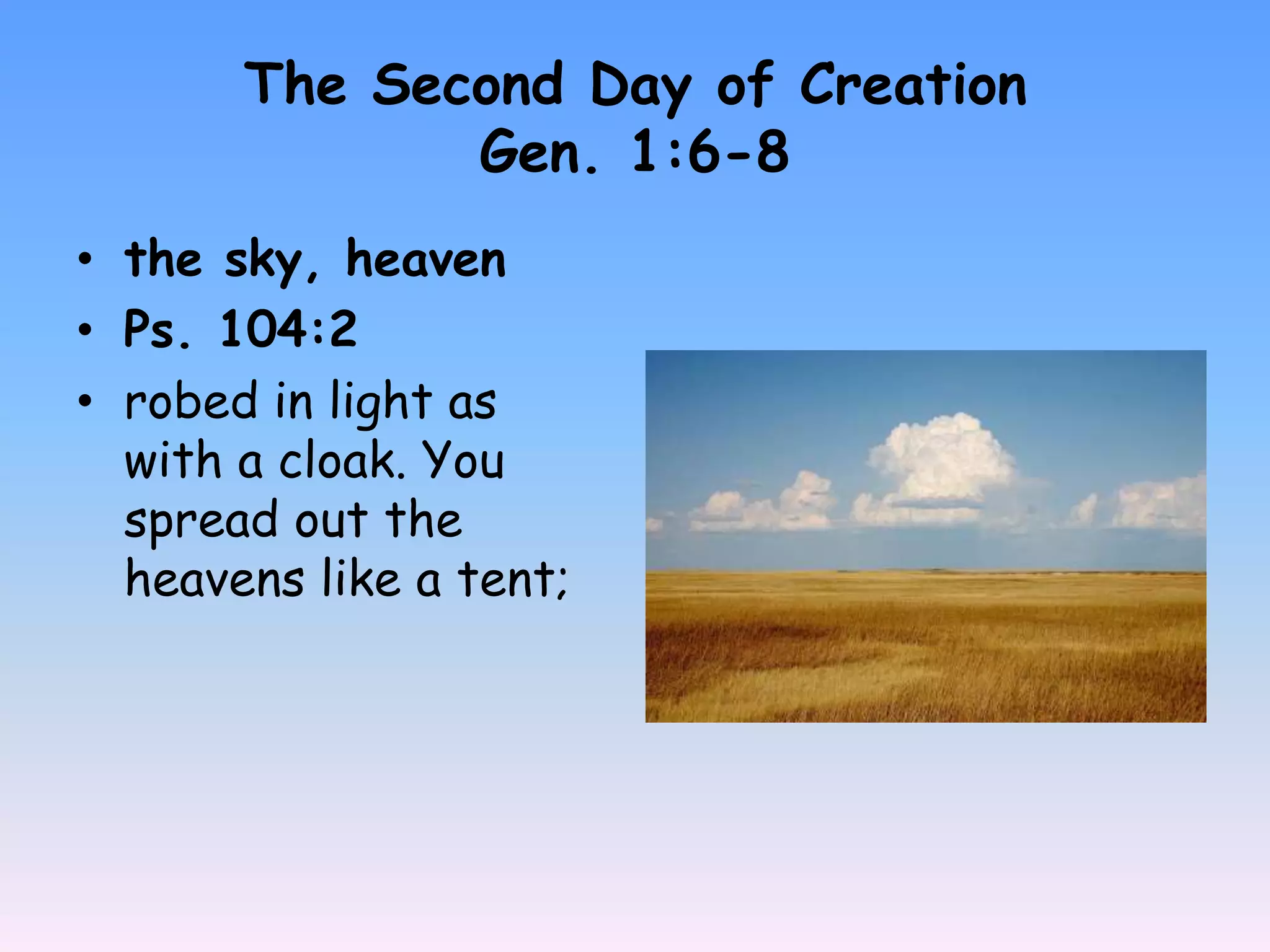 The second day of creation | PPTX