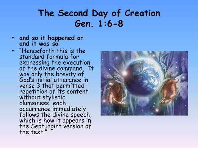 The second day of creation