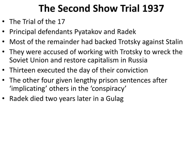 The second show trial 1937 | PPTX | Law