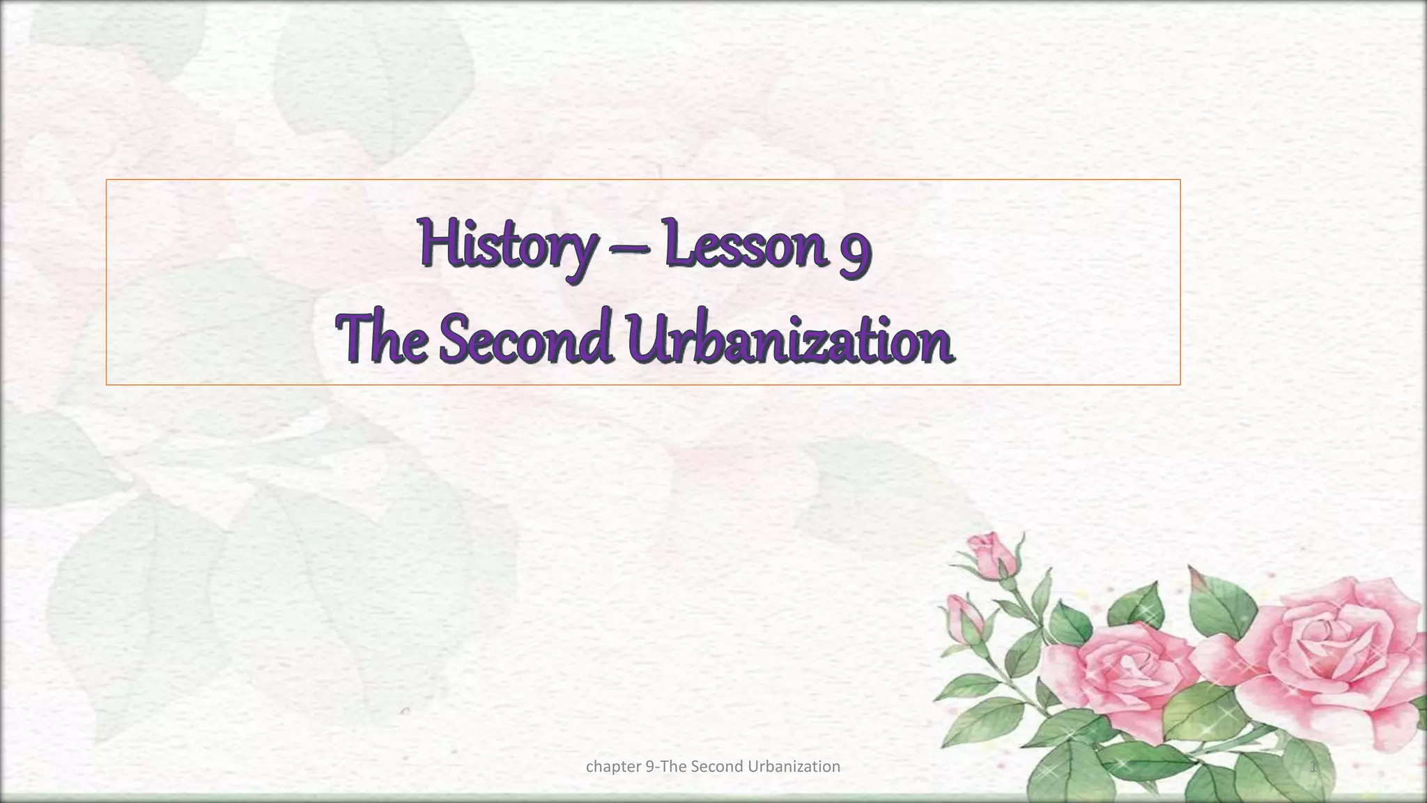 The second urbanization | PPTX