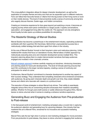 The Secret Behind the Phenomenal Success of Marvel Films | PDF
