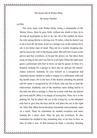 The secret lifee of walter mitty analysis | PDF