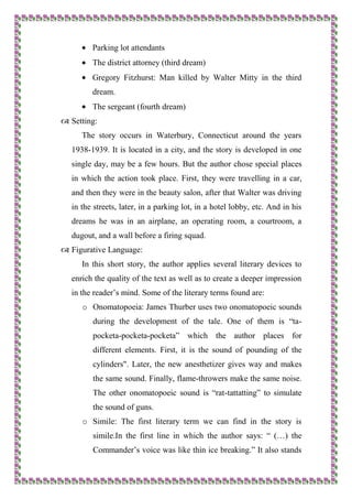 The secret lifee of walter mitty analysis | DOCX