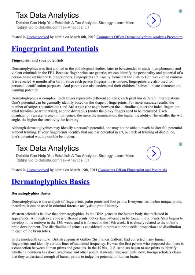 The secret of your child's fingerprint | PDF | Genetics | Science
