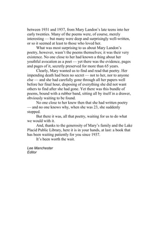 The Secret Poems of Mary C. Landon | PDF