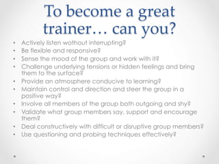 The secrets of a trainer | PPT