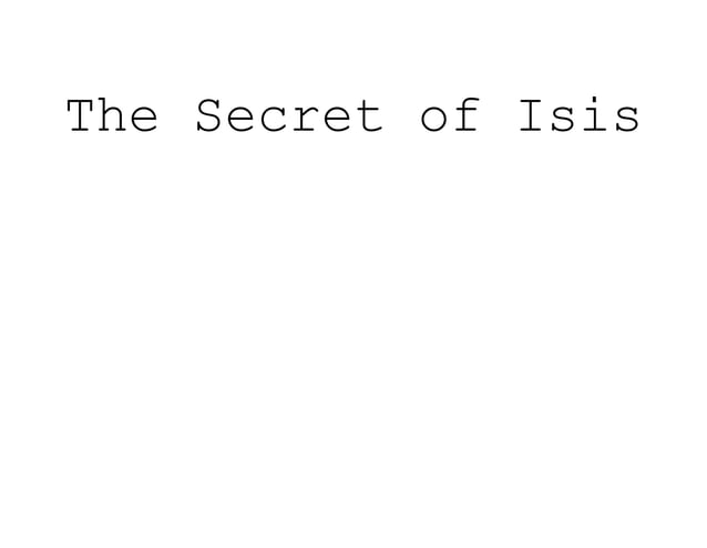 The Secrets of Isis Storyboards | PPT