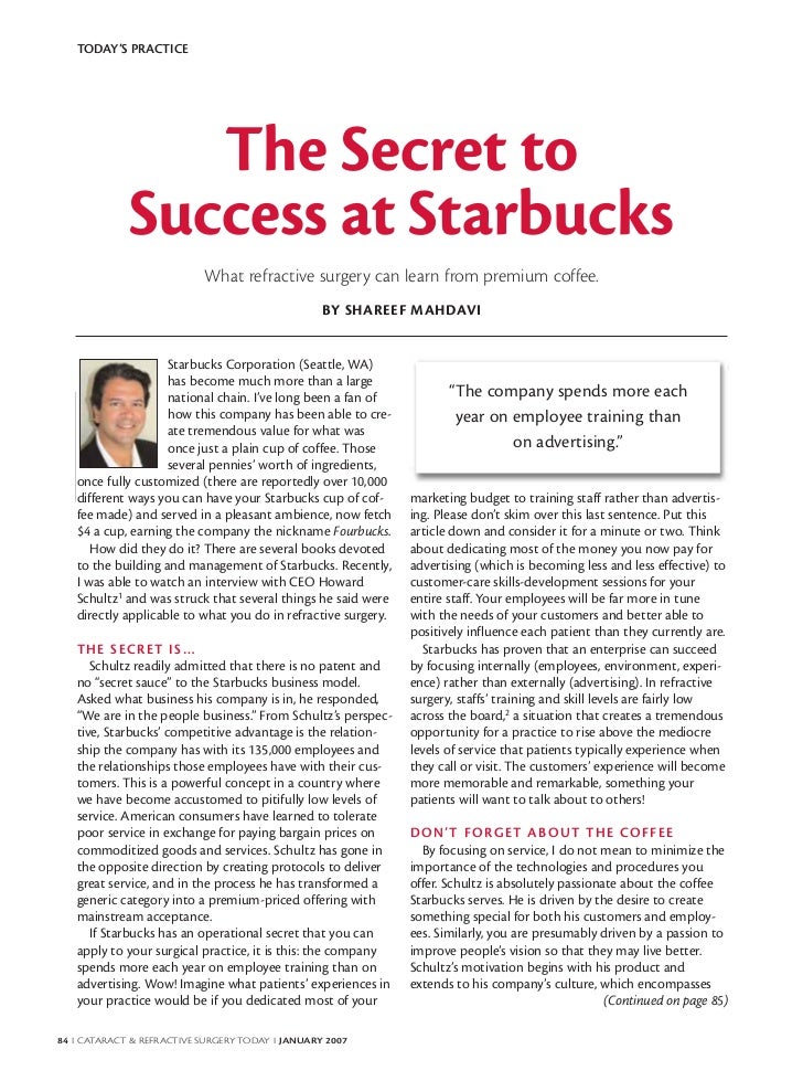 The secret to success at starbucks