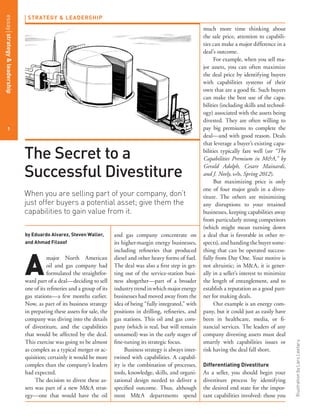 The Secret to a Successful Divestiture | PDF | Mergers and Acquisitions ...