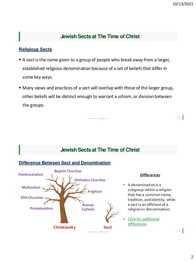 Lesson 6 : Jewish Sects at the Time of Christ | PDF
