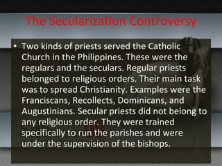 The Secularization Of Priests During The Spanish Period | PPT