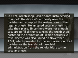The Secularization Of Priests During The Spanish Period | PPT