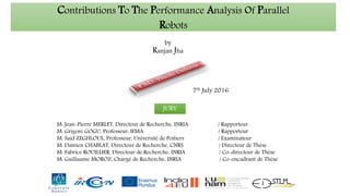 Ph.D. Thesis : Ranjan JHA : Contributions to the Performance Analysis ...