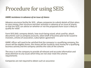 The Seed Enterprise Investment Scheme: SEIS the day! | PPT